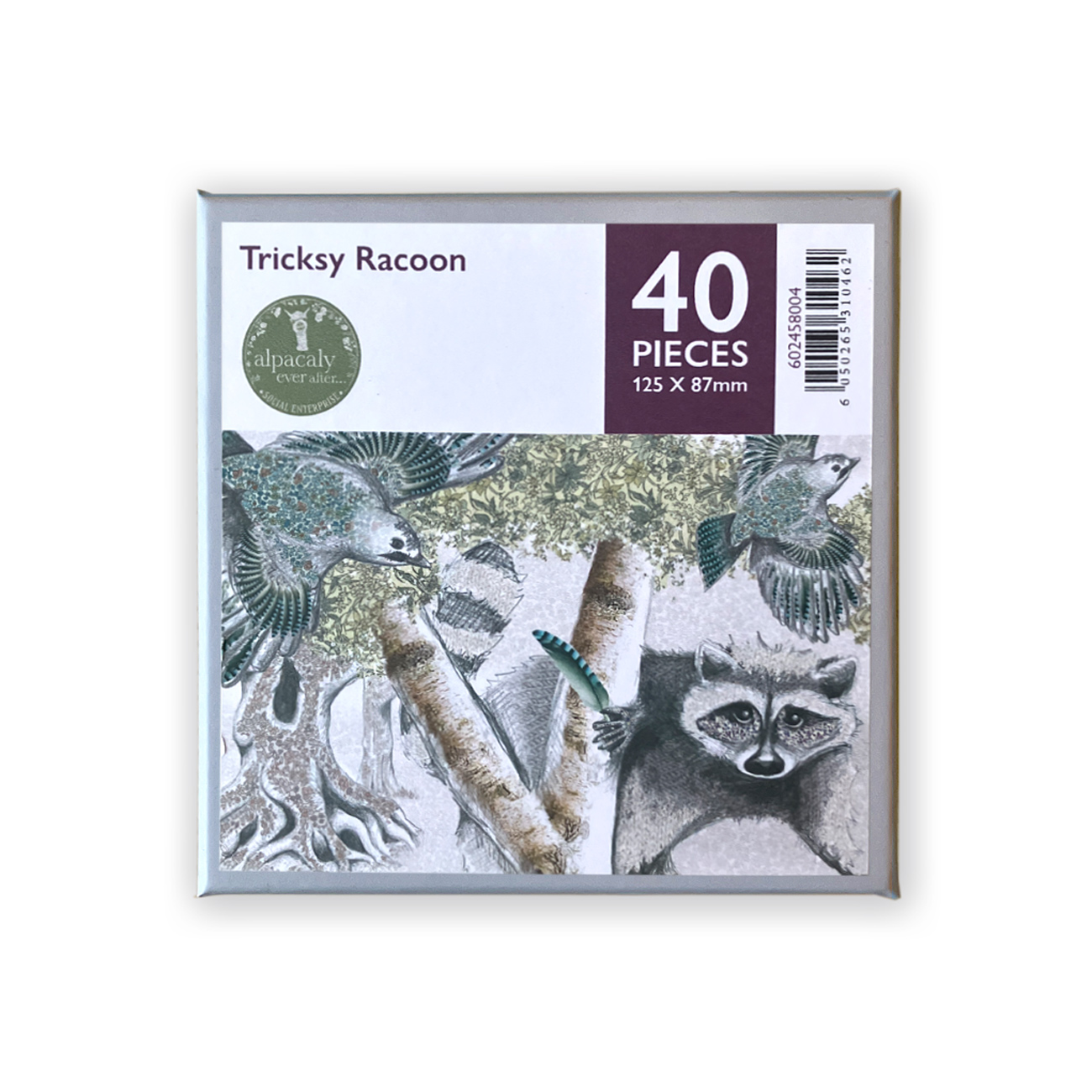 40 Piece Tricksy Racoon Wentworth Micro Wooden Jigsaw Puzzle | Basecamp